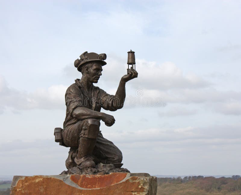 Coal Miner Statue. stock photo. Image of lamp, tools, collier - 9147340