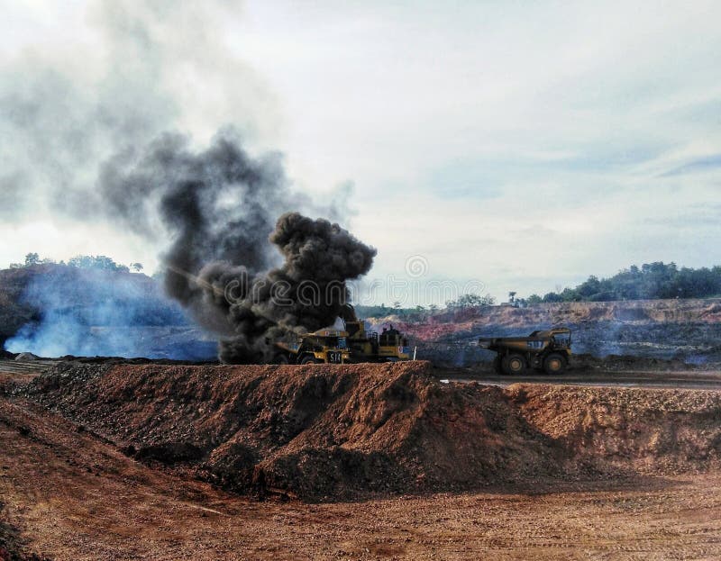 Coal Mining Black Dust Billowed Thickly Stock Photo - Image of thickly ...