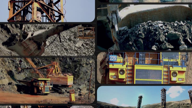 Coal Mining Futuristic Graphics. Multiple Frames in One Video ...
