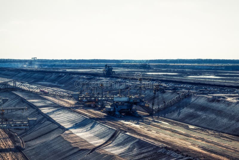 Coal Mining With Heavy Excavator In Germany, Boxberg Power Station In ...