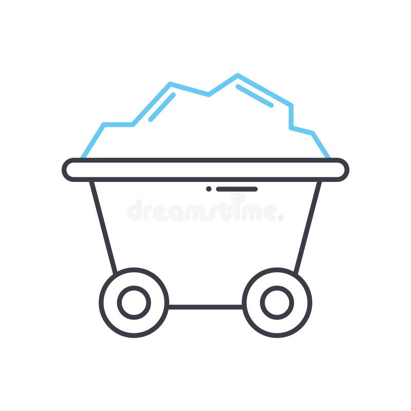 Coal Mining Line Icon, Outline Symbol, Vector Illustration, Concept ...