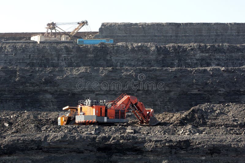 Coal Mining in the Open Air Stock Image - Image of oversized, digging ...