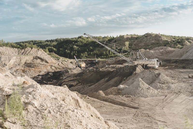 Coal mining at an open pit stock photo. Image of mining - 122095712