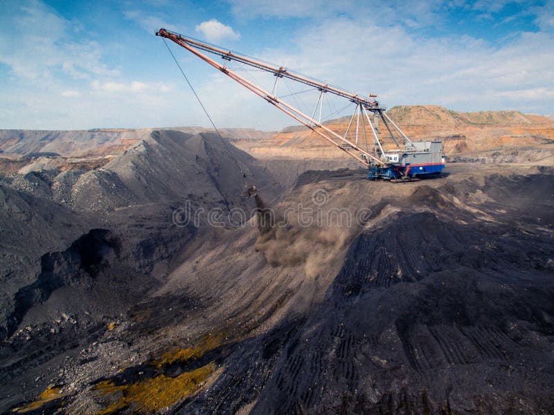Coal mining in open pit stock photo. Image of fossil - 73809742