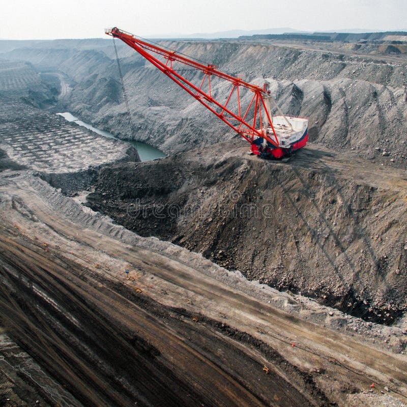 Coal mining in open pit stock photo. Image of fossil - 73882300