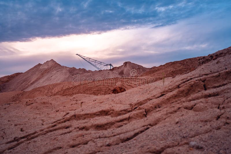 Coal Mining at an Open Pit at Sunset Stock Image - Image of industry ...