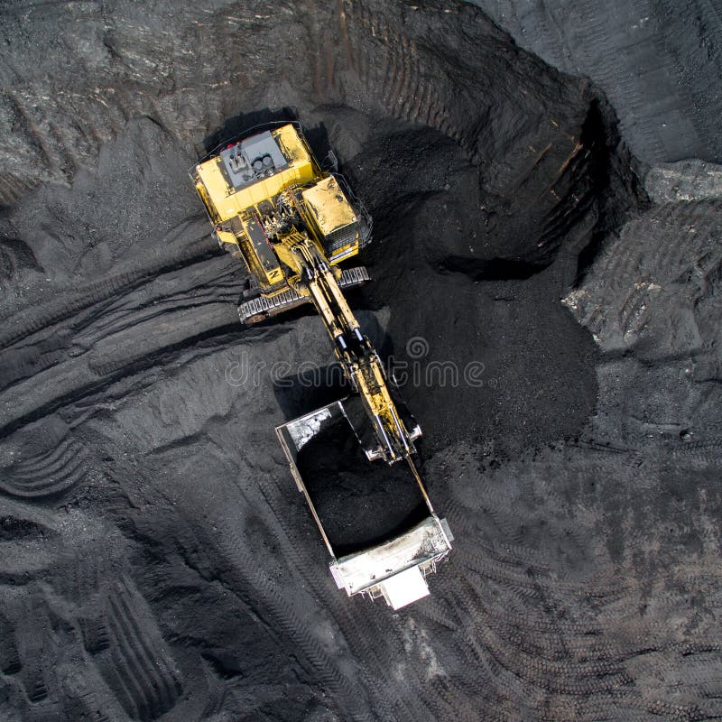 Coal mining on open pit stock image. Image of heavy, power - 73829503