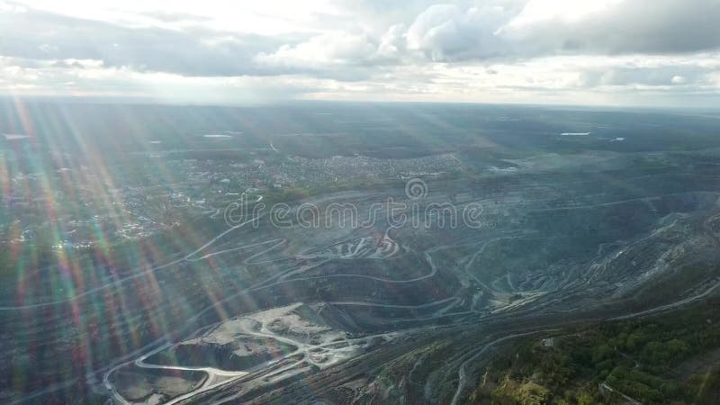 Coal Mining at an Open Pit. Top View of the Quarry Stock Footage ...