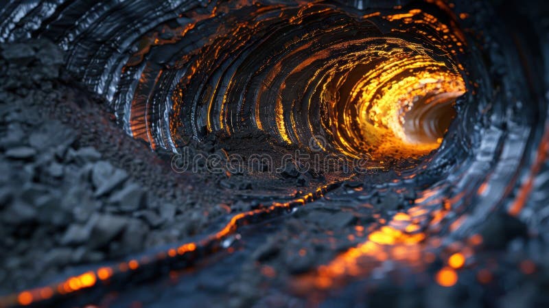 Coal Mining Operation in a Deep Mine Shaft Stock Image - Image of ...