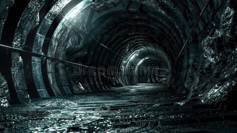 Coal Mining Operation in a Deep Mine Shaft Stock Image - Image of ...