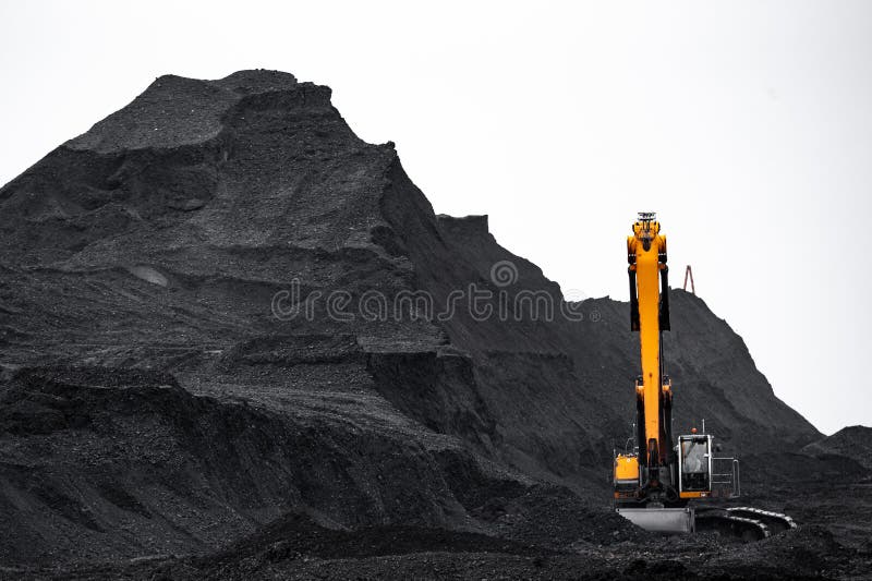 Coal Mining Pile Vehicle Port Stock Image - Image of storage, russia ...