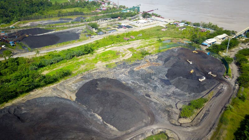 Coal Mining Aerial Borneo Indonesia Stock Image - Image of equipment ...