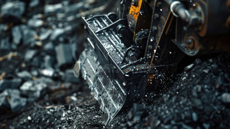 Coal Mining Process with Large Machinery and Workers in the Industrial ...