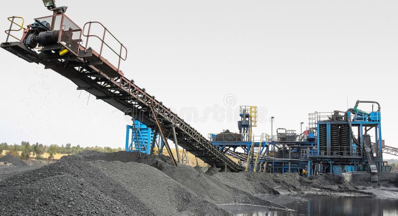 Coal Mining and Processing Equipment at Daytime Stock Photo - Image of ...