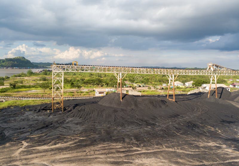 Coal Mining and Shipping Port Aerial View Stock Photo - Image of large ...