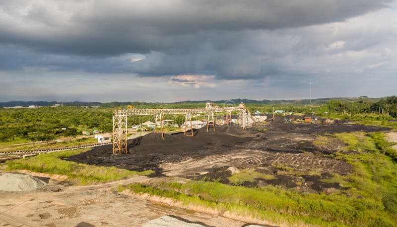 Coal Mining and Shipping Port Aerial View Stock Photo - Image of harbor ...