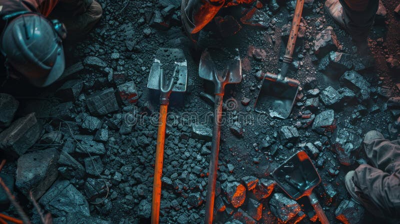 Coal Mining Tools and Equipment Stock Illustration - Illustration of heavy, power: 344339340