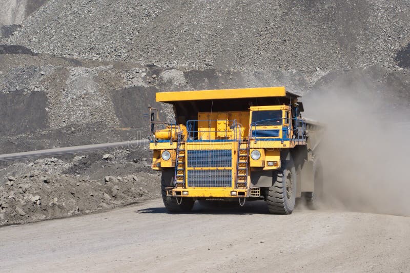 Coal Mining. the Truck Transporting Coal. Stock Photo - Image of rock ...