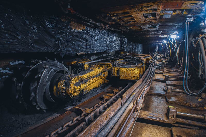 Coal Mining Underground with Large Machines and in Long, Dark Corridors ...