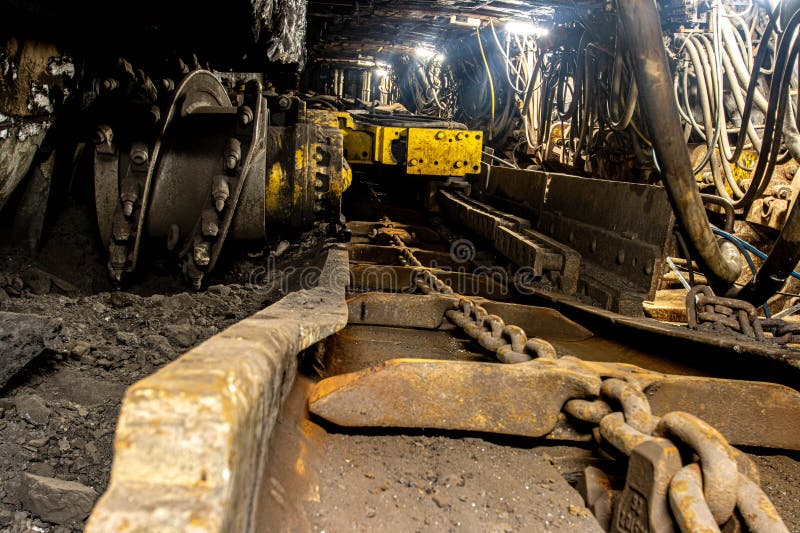 Coal Mining Underground with Large Machines and in Long, Dark Corridors ...