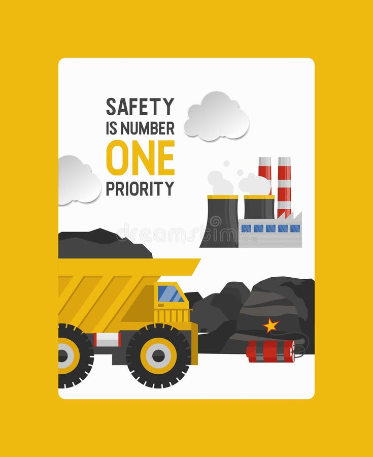 Coal Mining, Work in the Coal Mine Vector Illustration. Various Methods ...