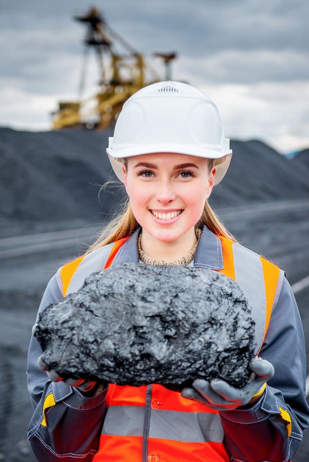 Worker with Coal in the Hands Stock Photo - Image of helmet, dirty ...