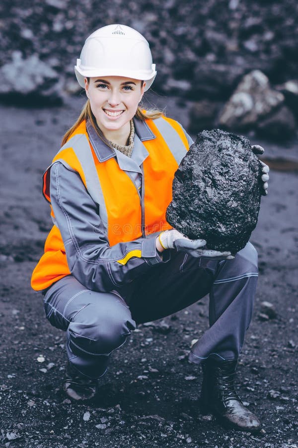 Coal mining worker stock photo. Image of female, black - 95601480