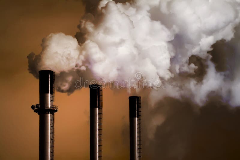 Coal Plant Smoke Stacks stock image. Image of chimney - 2167071