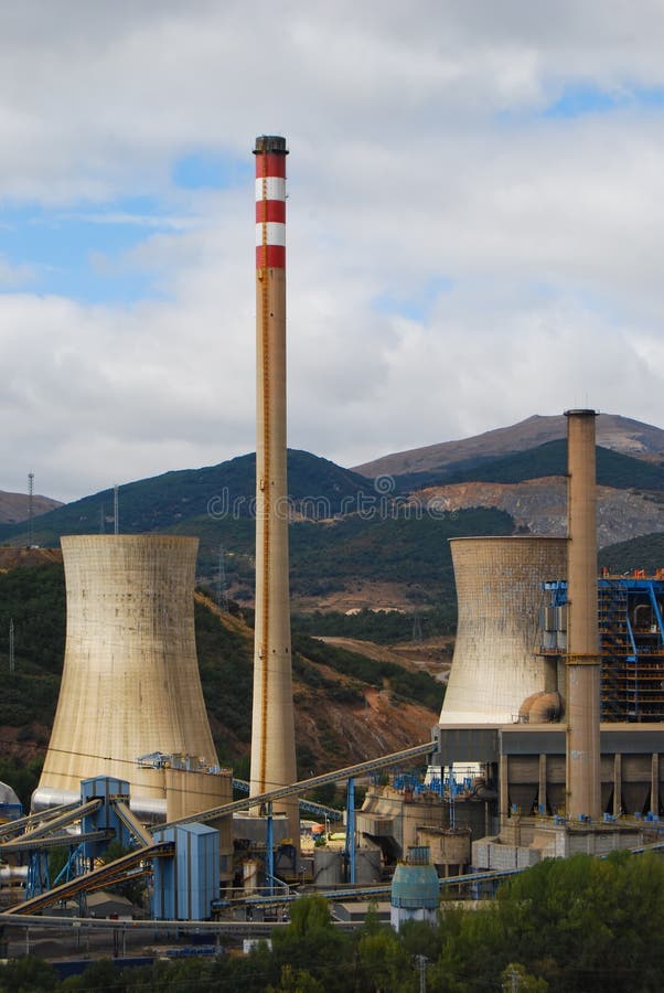 Chimneys of Coal-fired Power Plants Stock Image - Image of energy ...