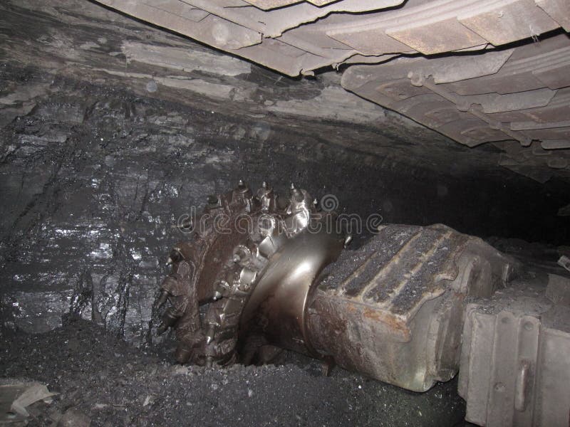 Coal-plow machine stock photo. Image of minerals, rail - 34344138