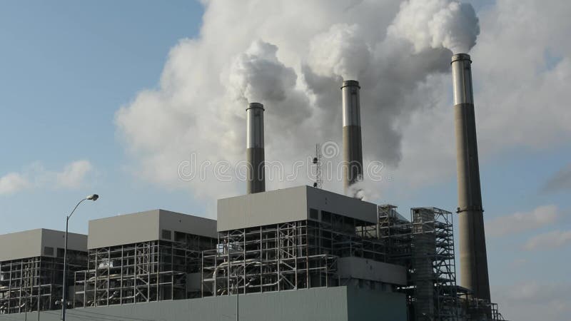 Carbon Dioxide Emitting from Chimneys from Industrial Factory into the ...
