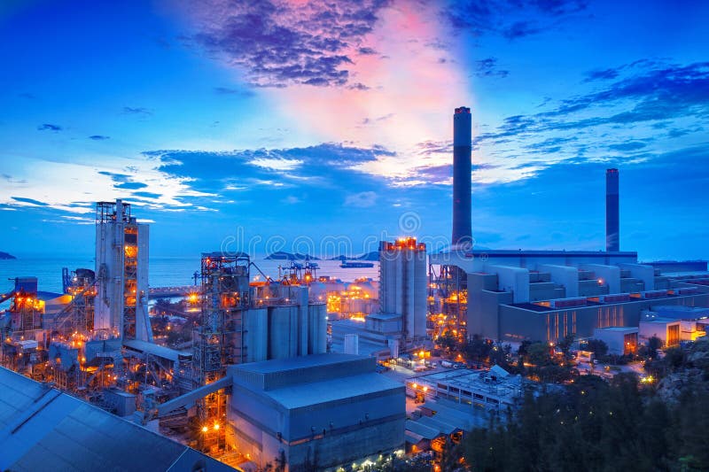 Coal Power Station and Cement Plant Stock Photo - Image of place ...