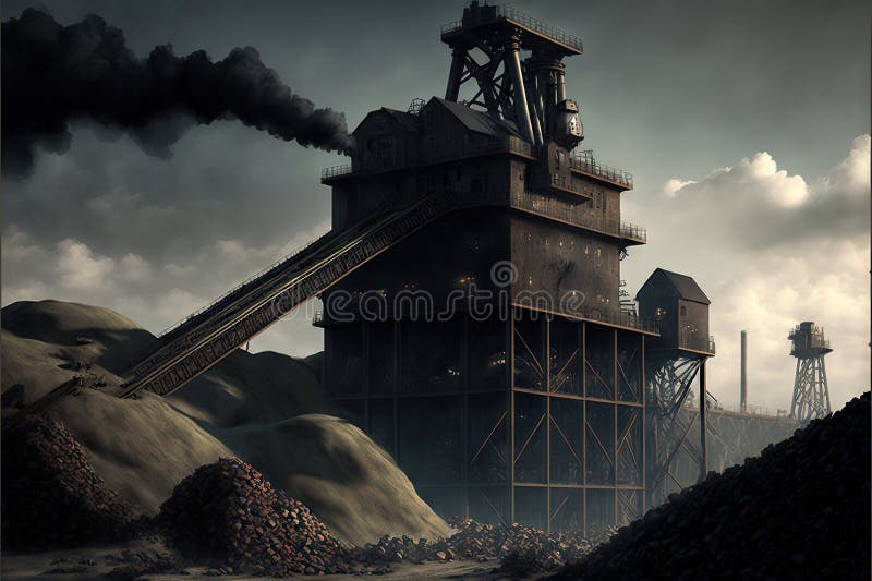 Coal Preparation Plant, Mining Industry Stock Illustration ...