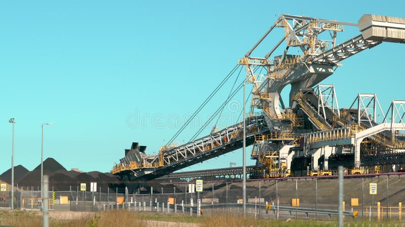 Coal Scooping Machine Loading Coal from a Stockpiling Field Stock Video ...