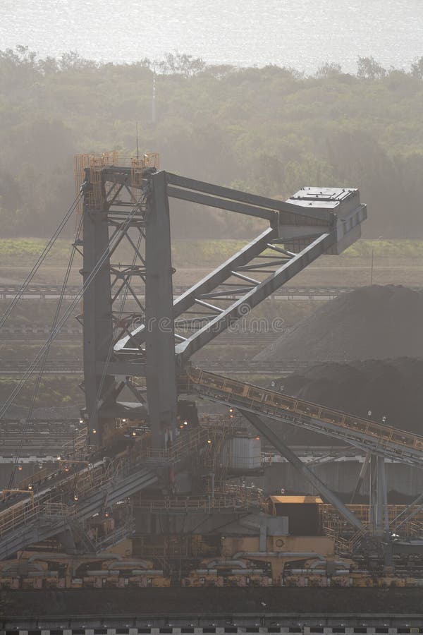 An Australian Coal Loading Terminal On A Smoke Polluted Day Stock Photo ...