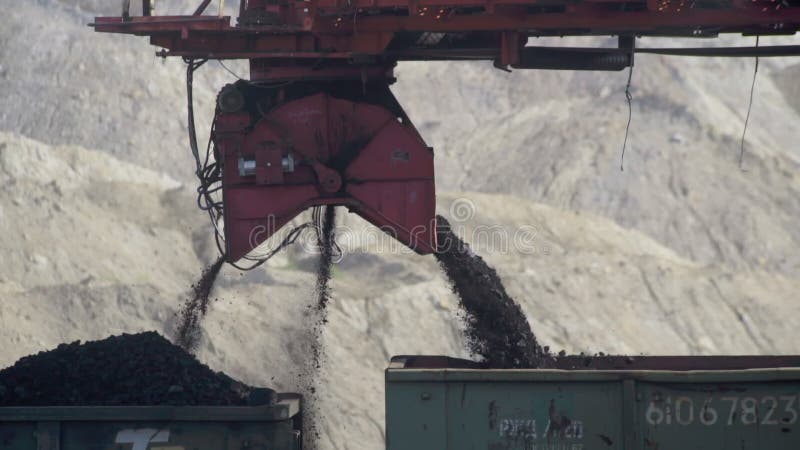 Coal Sorting by Fractions, Coal Transportation by Rail Stock Footage ...