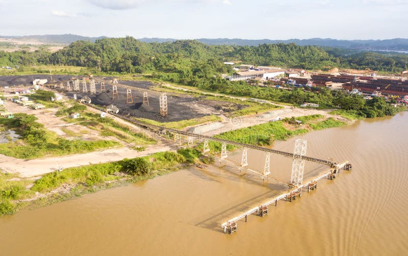 Coal Mining and Shipping Port Aerial View Stock Image - Image of ...