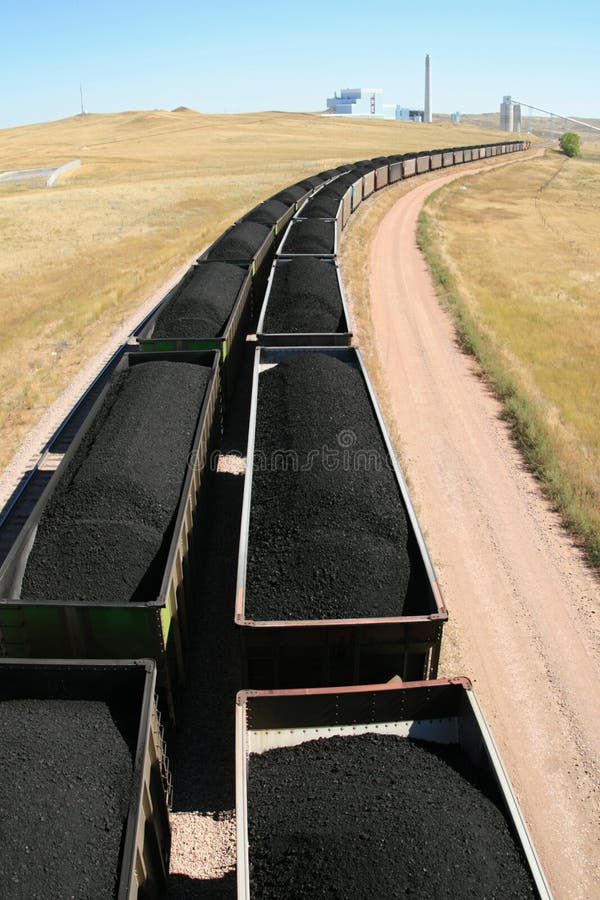 Coal train and power plant stock image. Image of perspective - 16295695