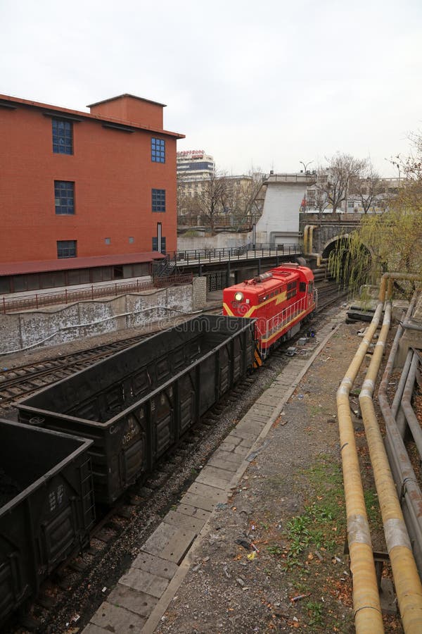 Coal Train Running on Railway, Tangshan, China Editorial Stock Image ...