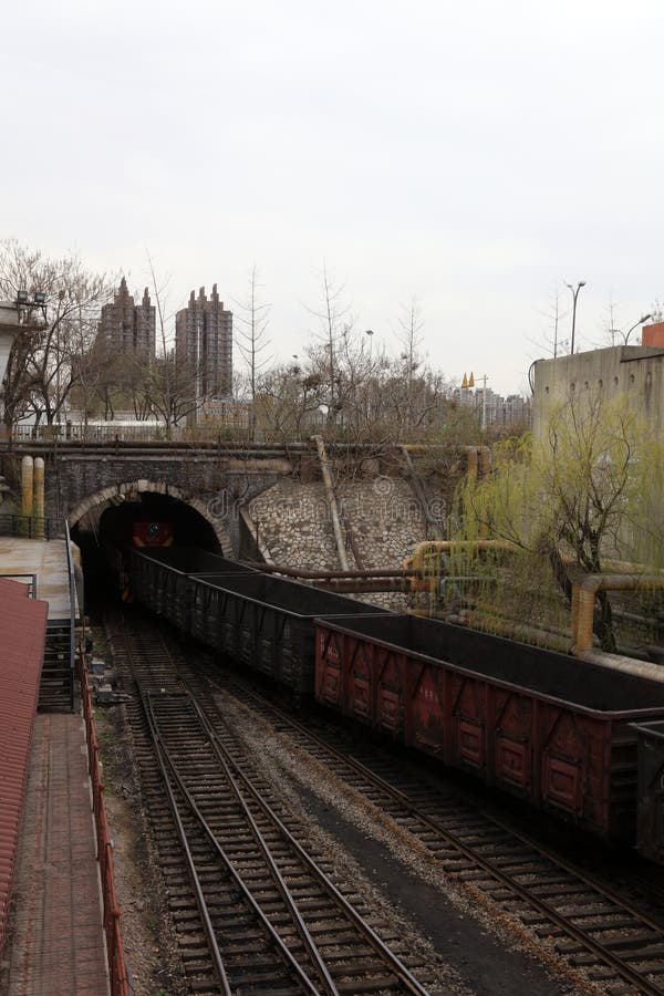 Coal Train Running on Railway, Tangshan, China Editorial Stock Photo ...