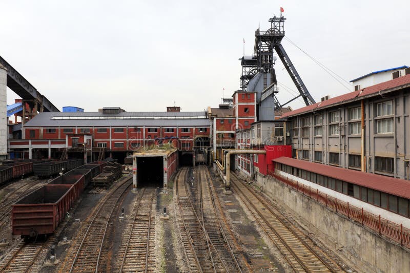 Coal Train Running on Railway, Tangshan, China Stock Photo - Image of ...