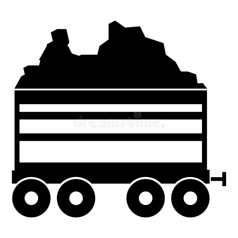 Coal trolley icon circle stock vector. Illustration of power - 108596972