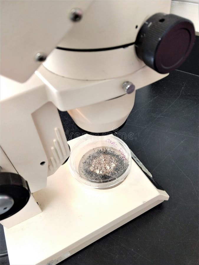 Coal under the microscope stock image. Image of aerial - 145960719