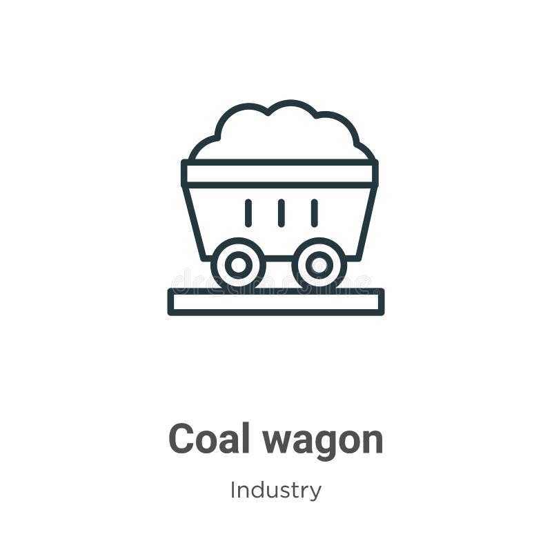 Coal Wagon Outline Vector Icon. Thin Line Black Coal Wagon Icon, Flat ...