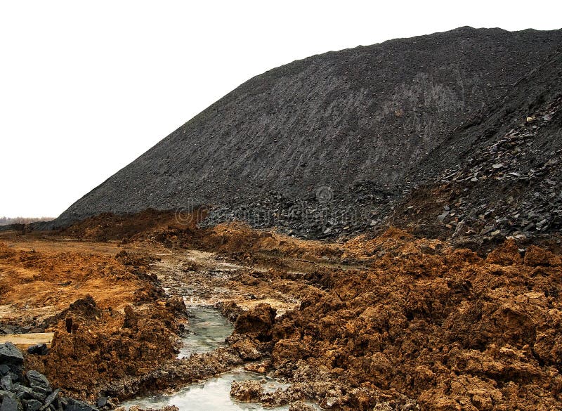 Coal Waste Heap, Terricone, Isolated on White Stock Photo - Image of ...