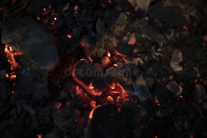 Coals in Brazier. High Smoldering Temperature Stock Photo - Image of ...