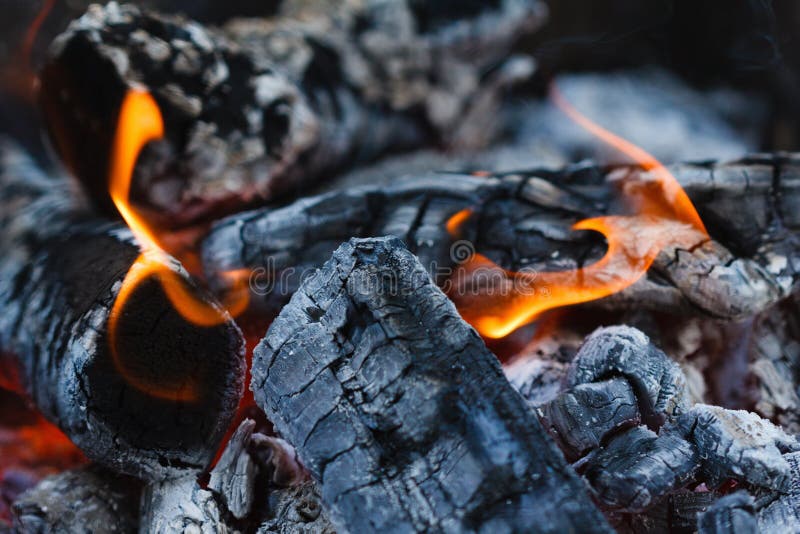 Coals of campfire closeup stock image. Image of dark - 76280823