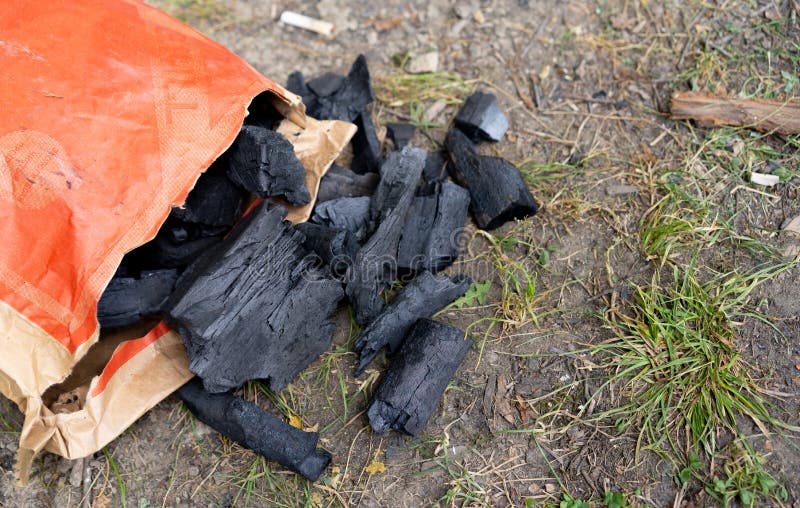 Coals in the Package for the Fire Stock Photo - Image of barbecue ...