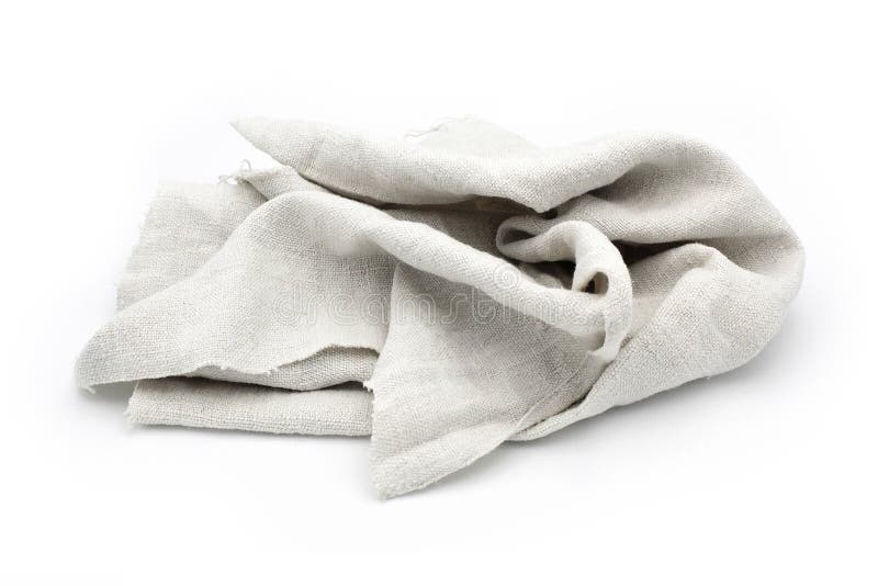 Coarse Cloth Crumpled Grey Still Life White Background Textile Stock ...