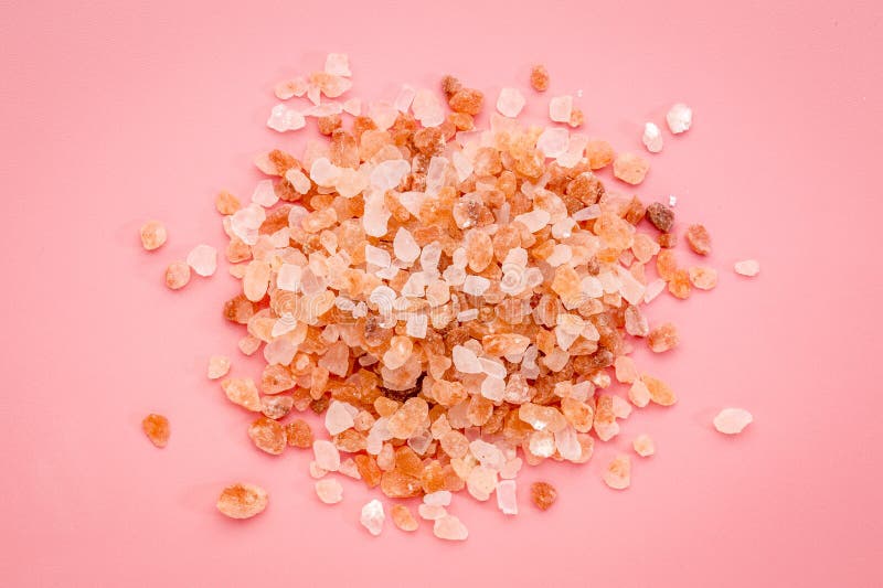 Pink Himalayan Salt Crystals Texture Close Up. Stock Image - Image of ...